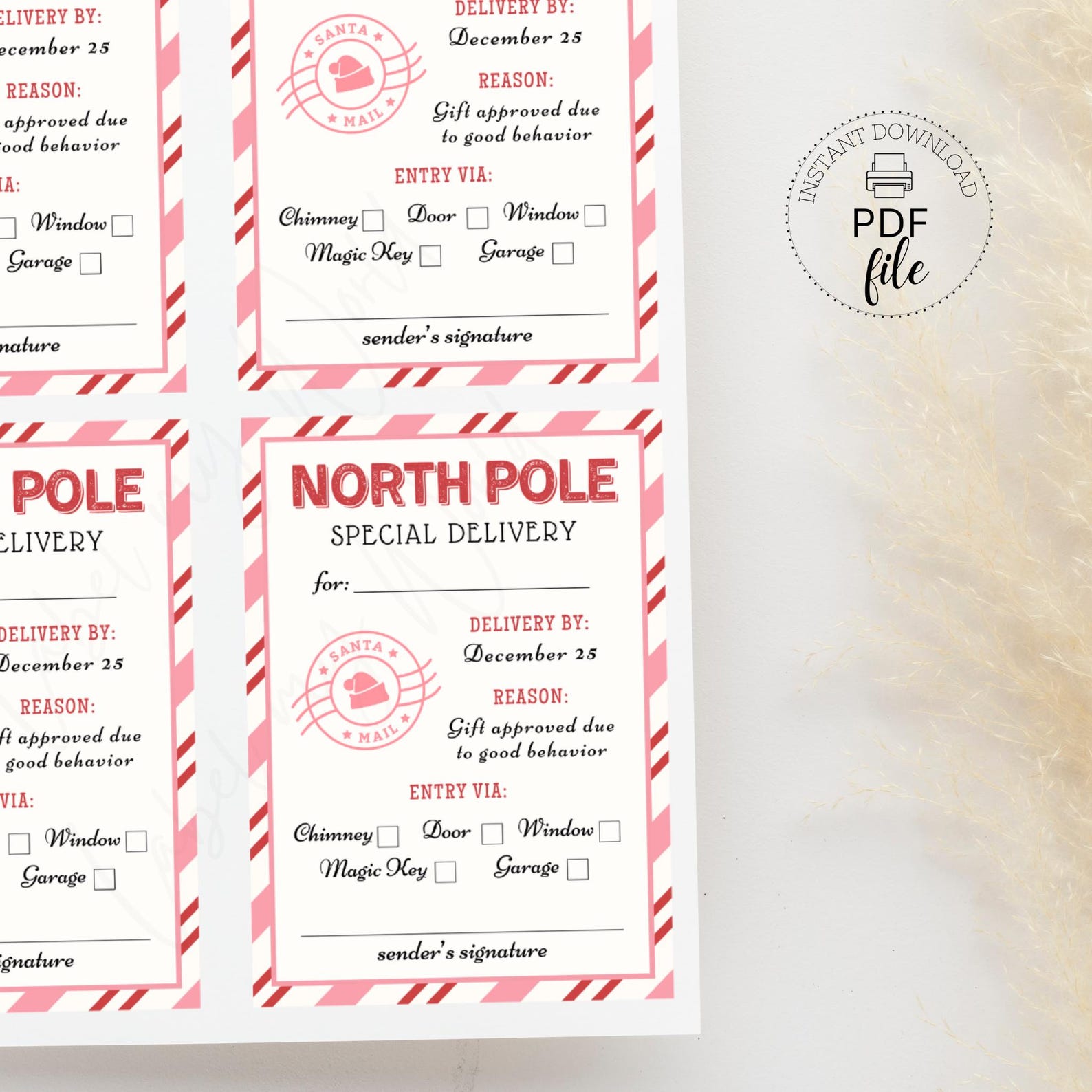 Printable North Pole Special Delivery Gift Tag, Christmas Gift From ...