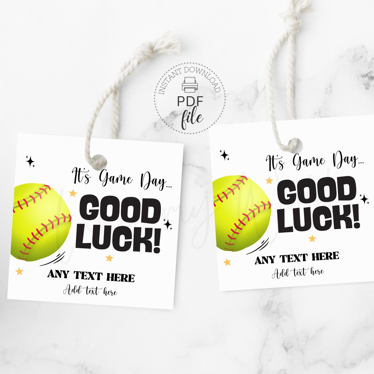 Softball Good Luck Printable Tags | Personalized Cheer Team Gift Tag ...