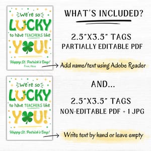 Printable St. Patrick's Day Teacher Appreciation Gift Tag, so Lucky to ...