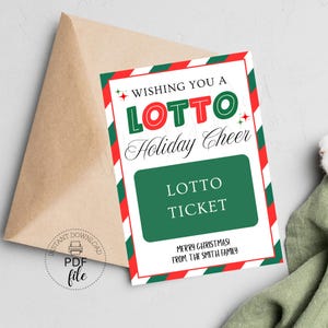 Printable Christmas Lottery Ticket Holder, Wishing You a LOTTO Holiday ...