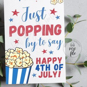 Microwave Popcorn Pack Tag | Printable Just Popping by to Say Happy ...