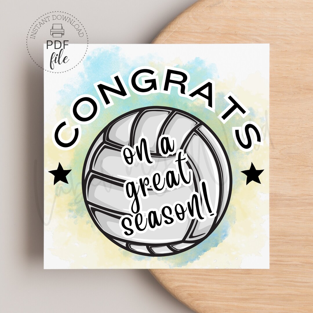 Printable Volleyball End of Season Tags | Congrats on a Great Season ...