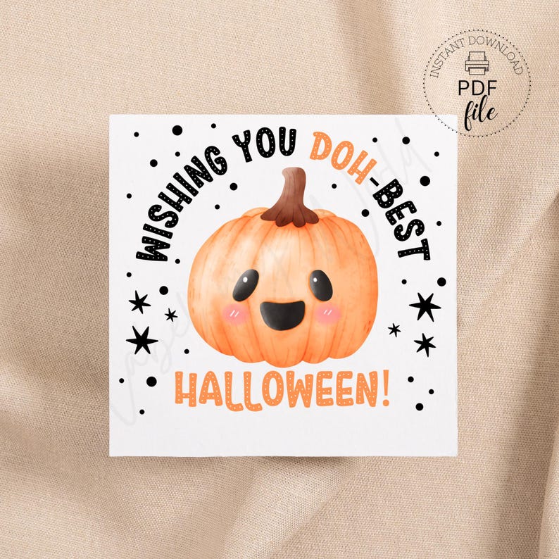 Printable Playdough Halloween Tag, Wishing You Doh-best Halloween ...