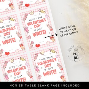 Printable Valentines Pencil Holder, Hope Your Valentine's Day is Just ...