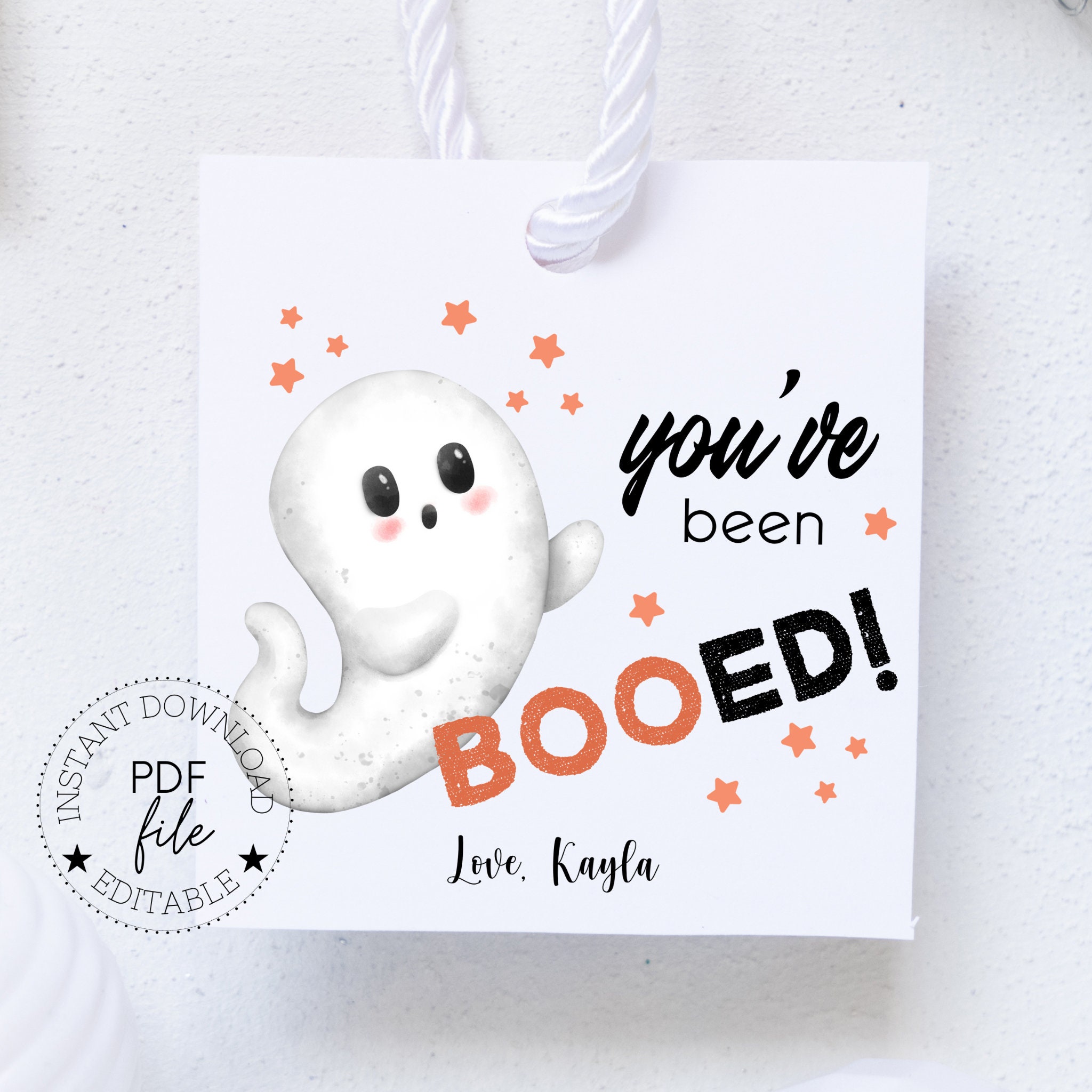 Editable You've Been Booed Printable Gift Tags - Etsy