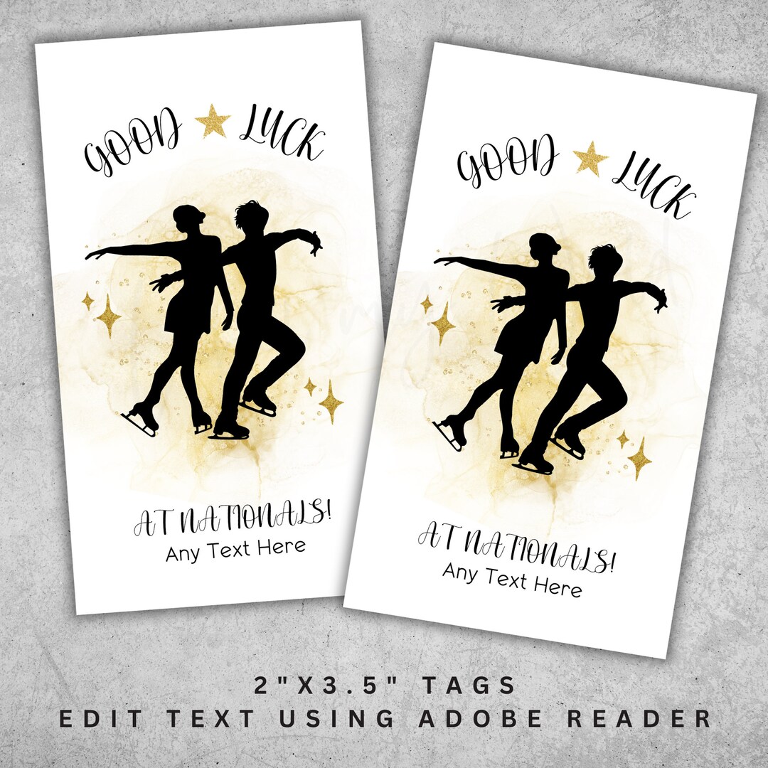 Printable Good Luck Figure Skating Tags, Personalized Good Luck at the ...