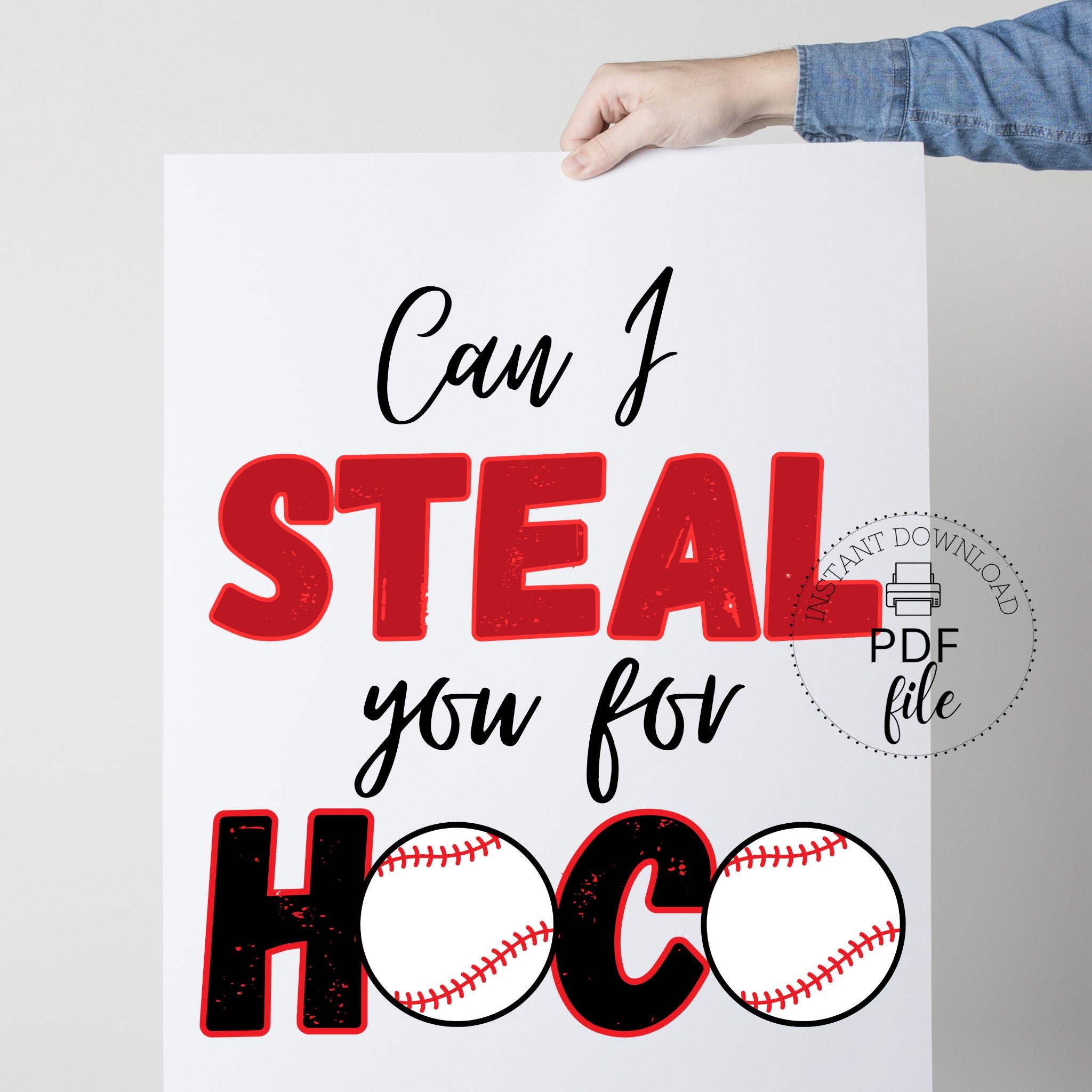 Printable Baseball Homecoming Proposal Sign Can I Steal You - Etsy
