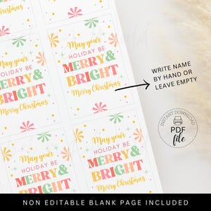 Printable Christmas Glow Stick Holder Tags, Personalized May Your ...