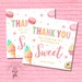 Printable Thank You Birthday Party Favor Tag Personalized Thanks for ...