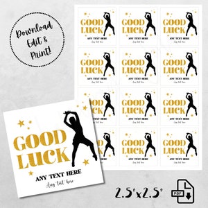 Printable Good Luck Dance Gift Tag | Dance Team Treat Bag Tag ...