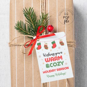 Printable Fuzzy Socks Tag, Personalized Wishing You a Warm and Cozy ...