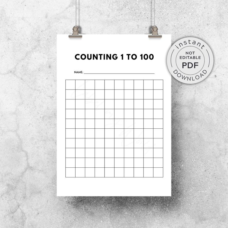 Printable Counting to 100 Worksheets, 100 Days of School Activity (PDF ...