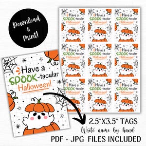 Printable Spook-tacular Halloween Treat Tags, Teacher, School ...