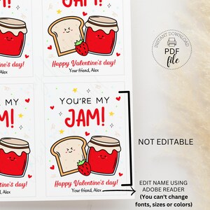 Printable Valentine Strawberry Jam Gift Tag, Personalized You Are My ...