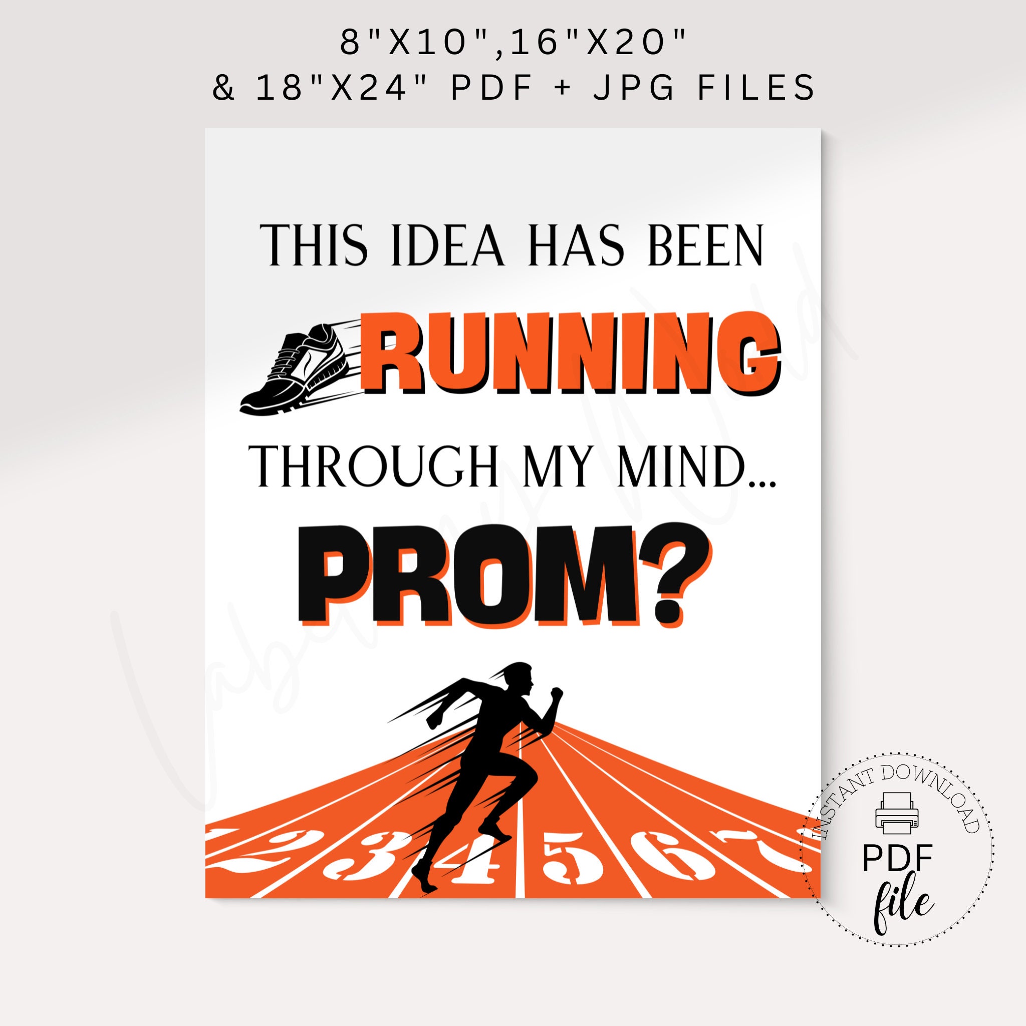 Printable Track and Field Promposal Sign, This Idea Has Been Running ...