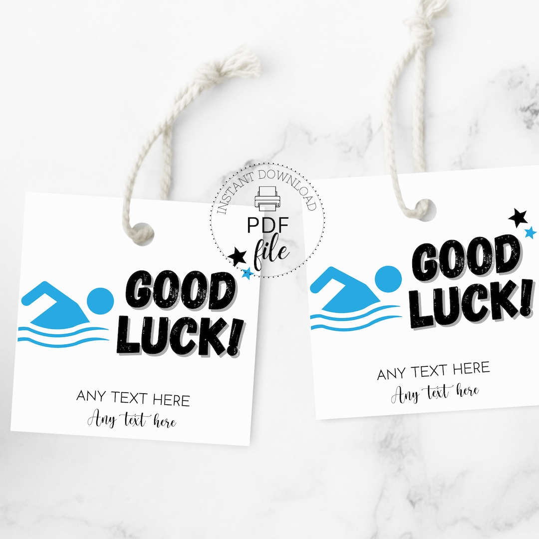Swim Team Treat Tags Printable Good Luck Tags - Etsy
