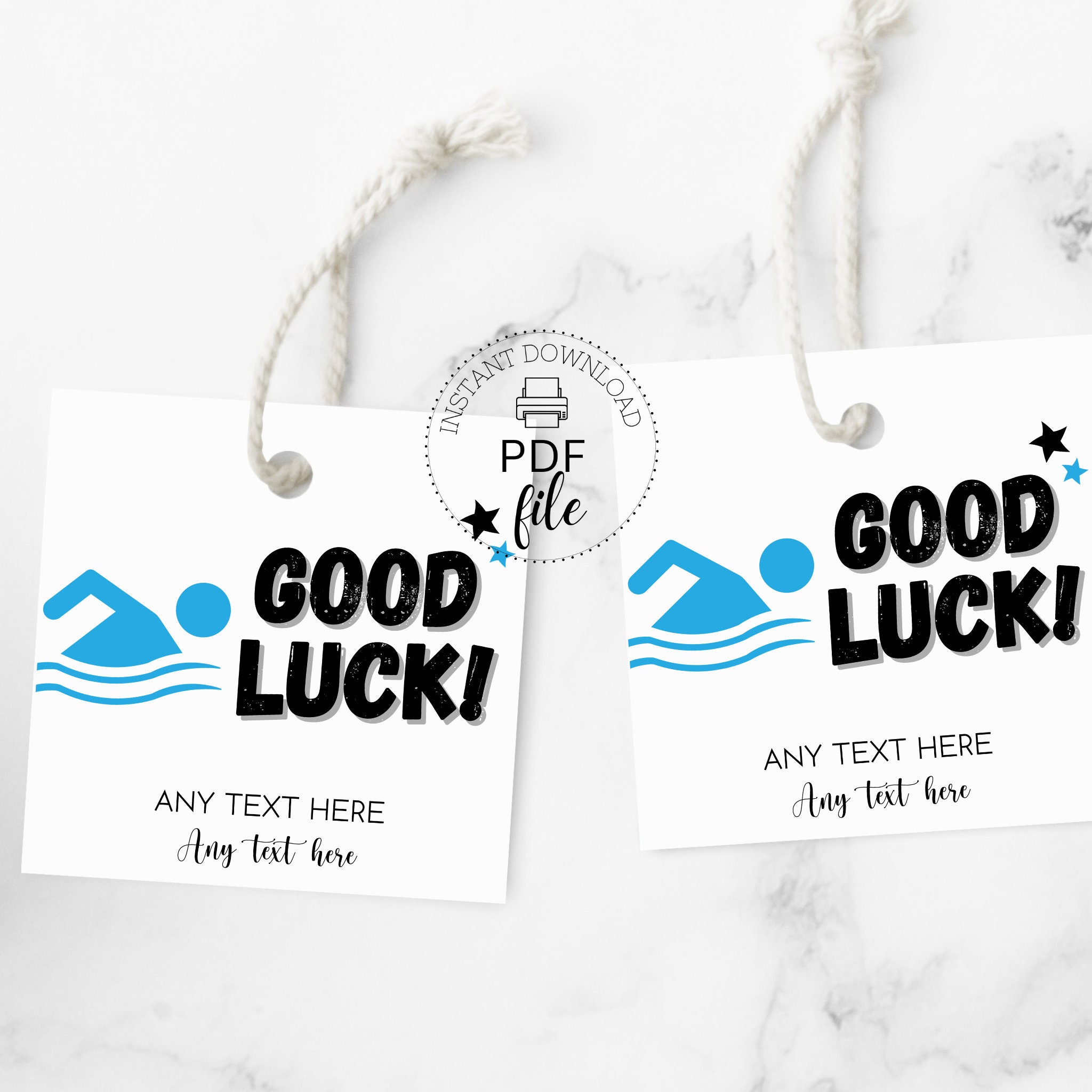 Swim Team Treat Tags Printable Good Luck Tags - Etsy