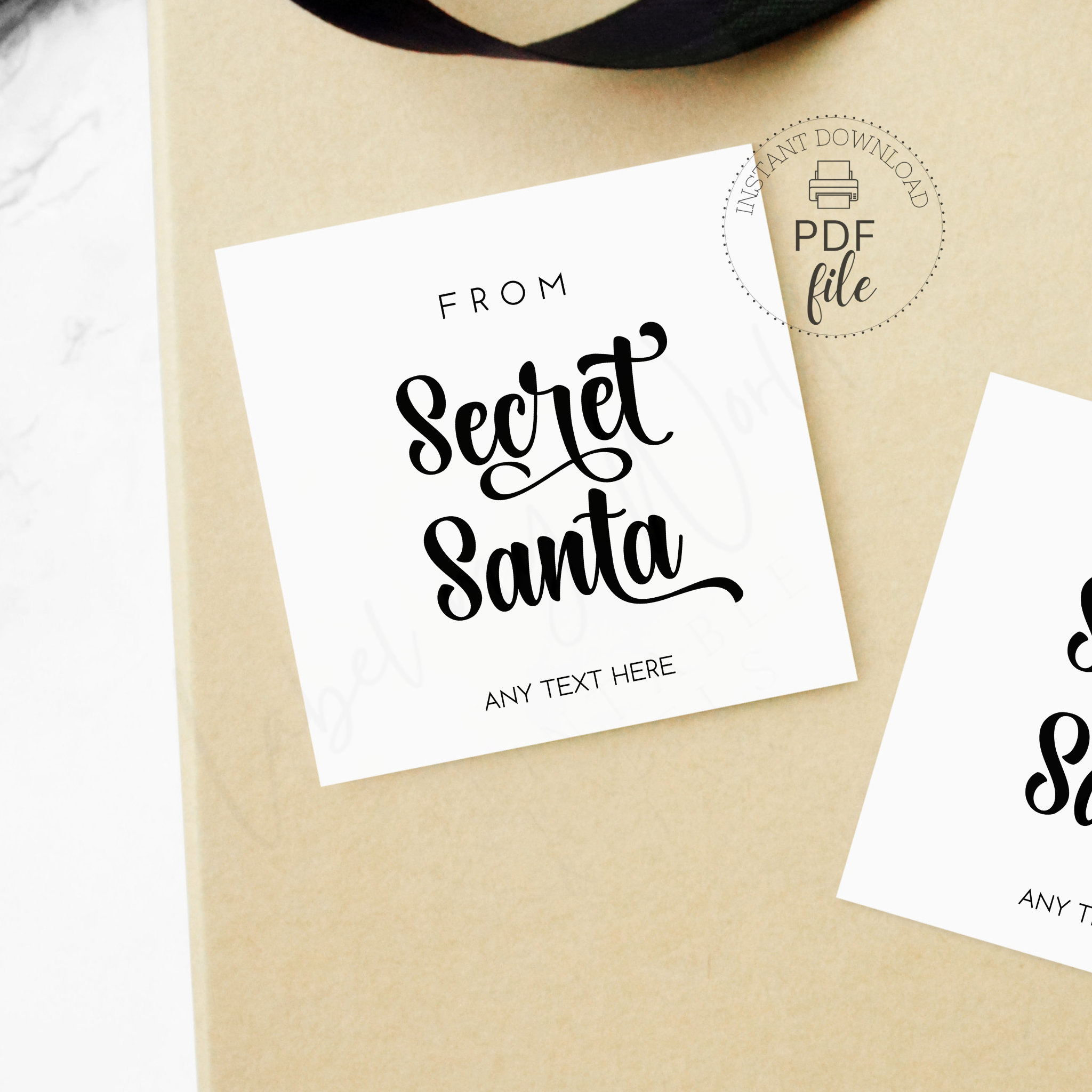 From Secret Santa Gift Tag | Printable Christmas Party Tag | Customized ...