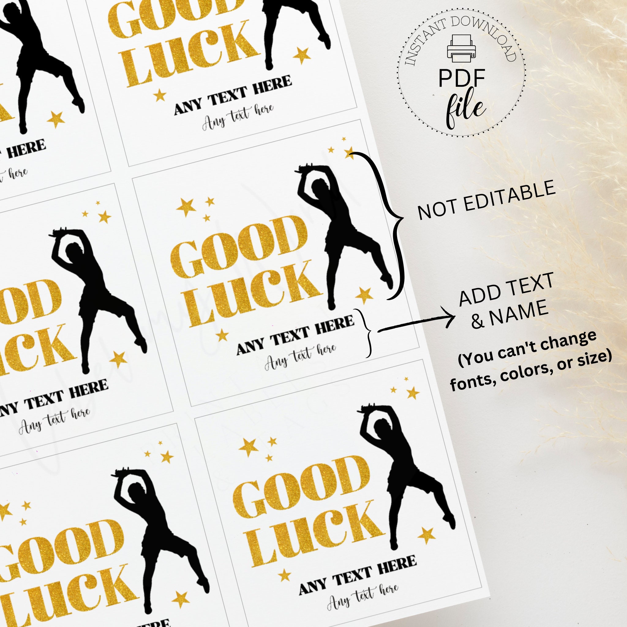 Printable Good Luck Dance Gift Tag Dance Team Treat Bag Tag ...
