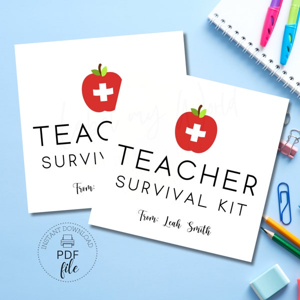 Teacher Survival Kit Tag - Etsy