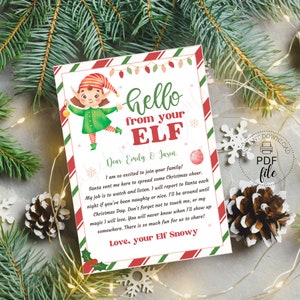 Printable Hello From Your Elf Letter 8.5"x11" & 5"x7" Christmas Boy ...