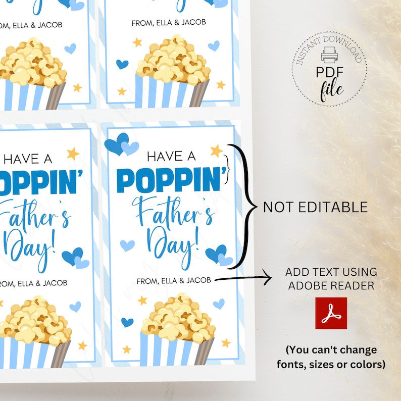 Printable Happy Father's Day Gift Tag, Personalized Father's Day ...