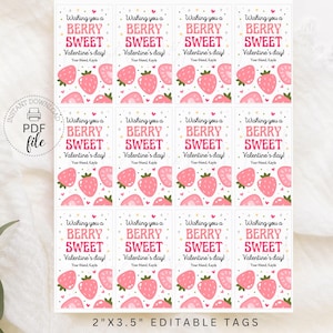 Printable Wishing You a Berry Sweet Valentine's Day Gift Tag ...