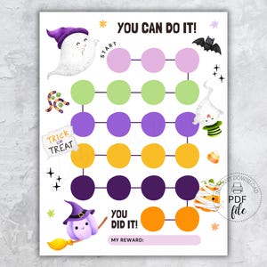 Printable Halloween Reward Chart for Kids, Halloween Behavior Sticker ...