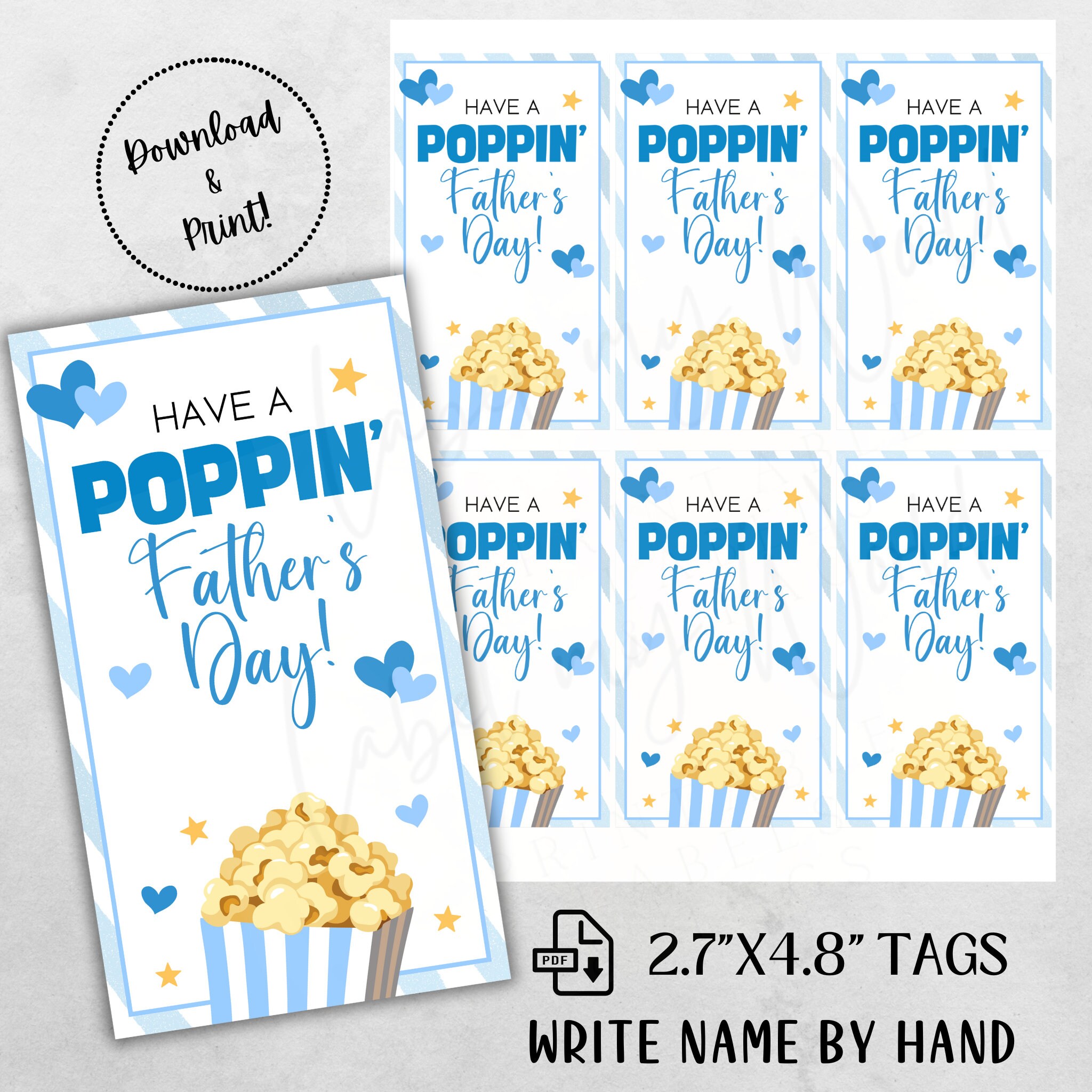 Printable Happy Father's Day Gift Tag, Personalized Father's Day ...