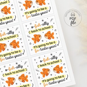 Printable Classroom Snack Goldfish Treat Tag, It's Going to Be a Fin ...