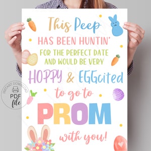 Printable EASTER Promposal Sign, Peep Hunting for Perfect Date Hoppy ...