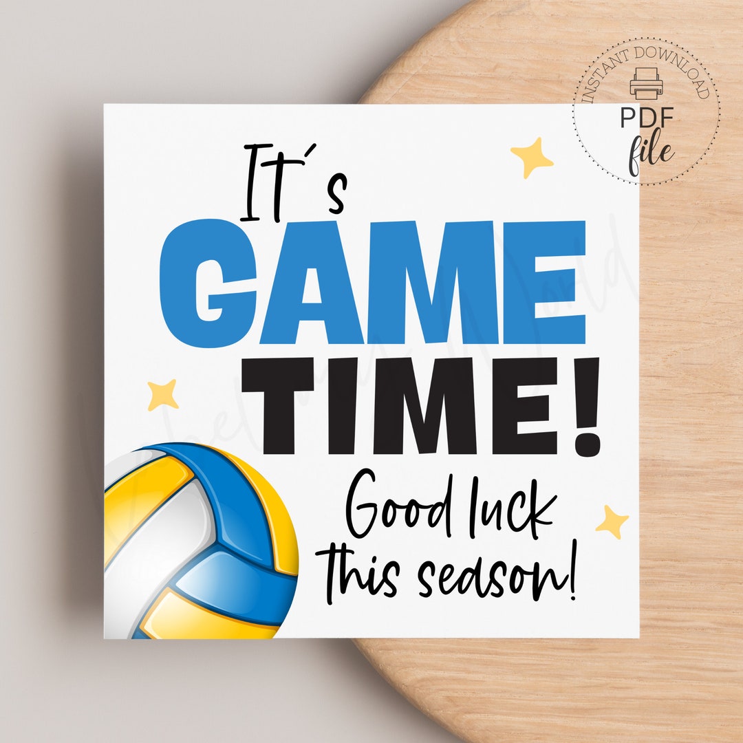 Volleyball Good Luck This Season Tag, Printable It's Game Time Gift Tag ...