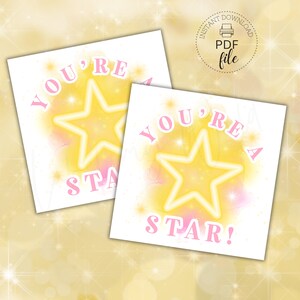 Printable You're a Star Tags, Appreciation Gift Tags for Kids/singer ...