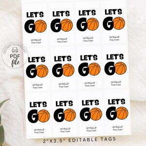 Basketball Team Let's Go Tags | Printable Basketball Good Luck Game Day ...