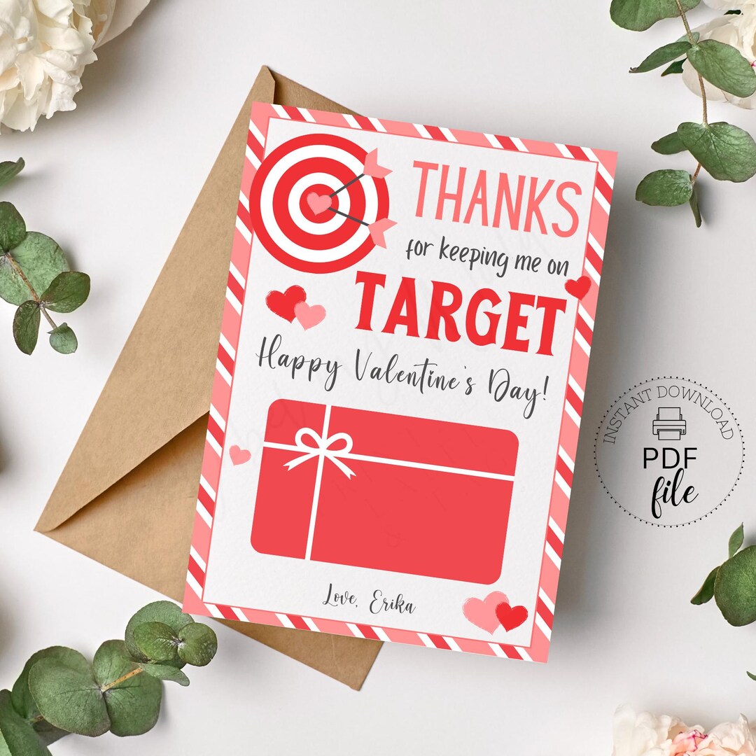 Thanks for Keeping Me on Target, Happy Valentine's Day Gift Card Holder ...