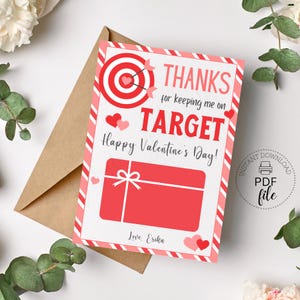 Thanks for Keeping Me on Target, Happy Valentine's Day Gift Card Holder ...