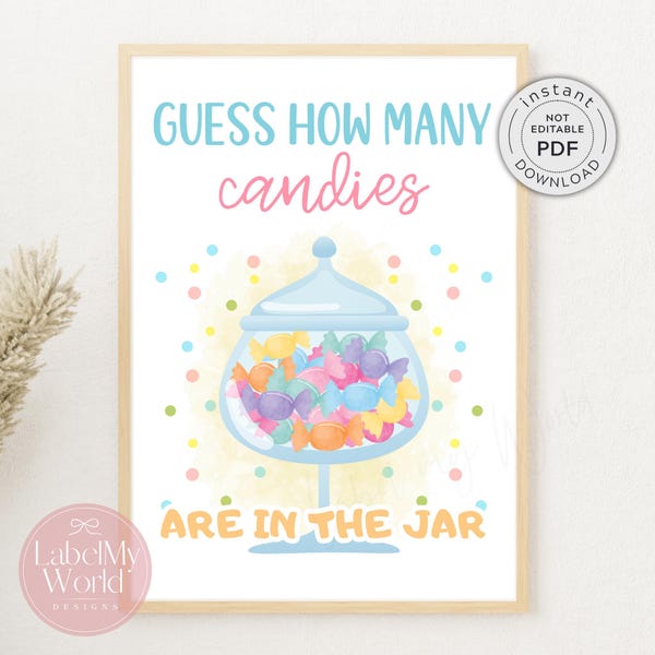 Guess How Many Sweets in the Jar - Etsy UK