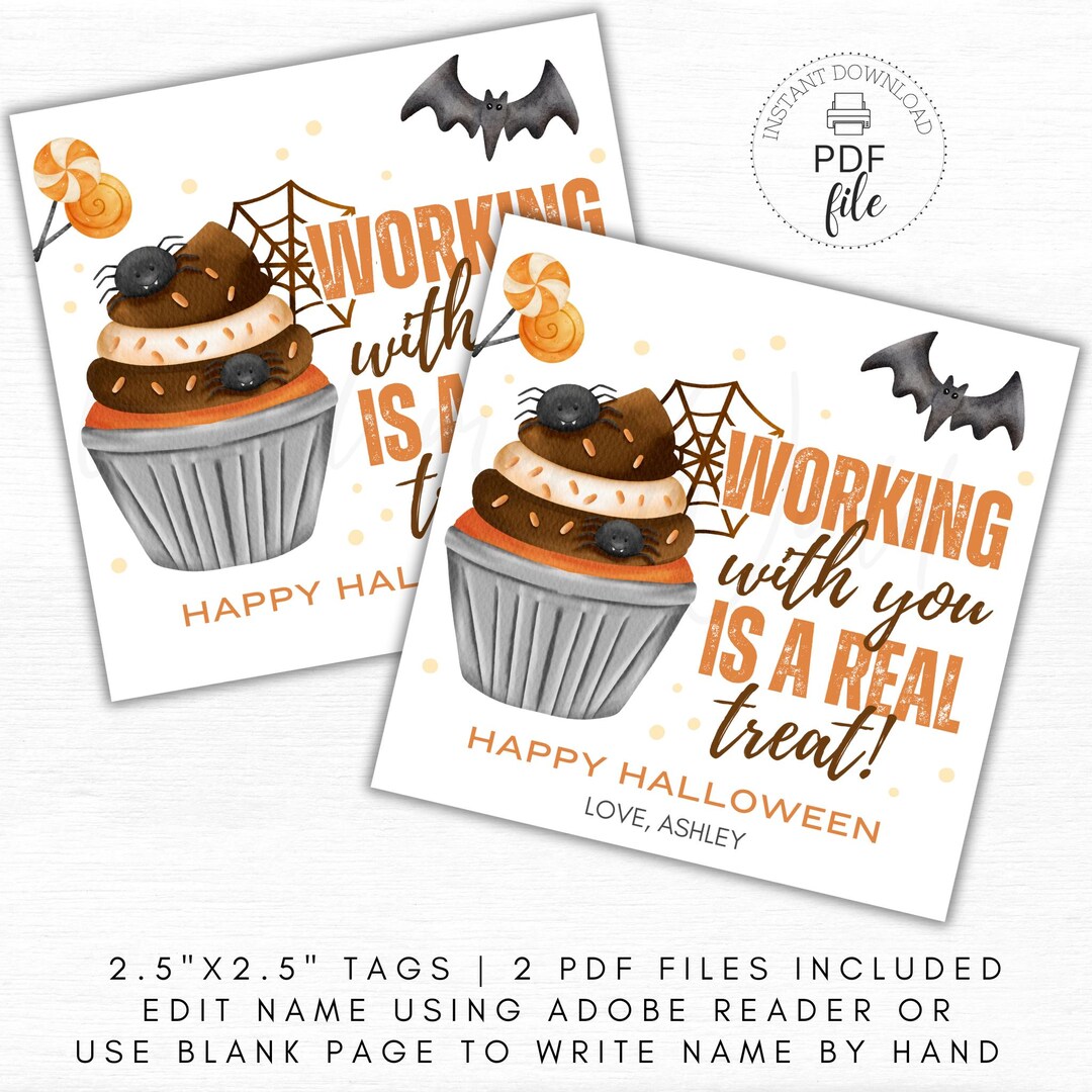 Halloween Appreciation Treat Tag | Printable Working With You is a Real ...