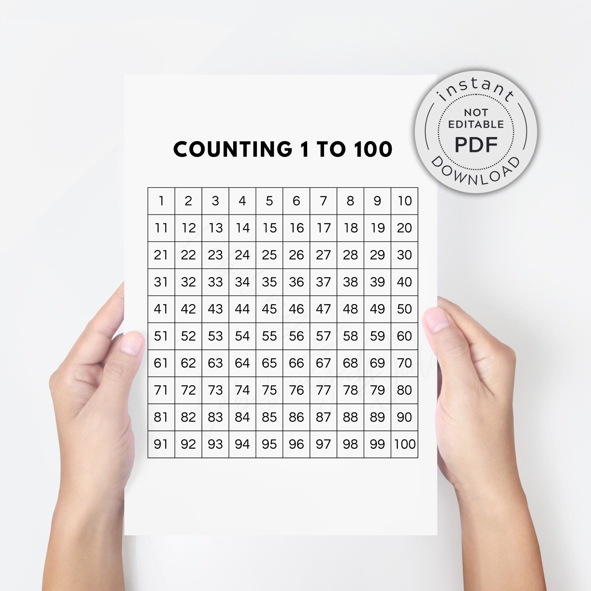 Printable Counting to 100 Worksheets, 100 Days of School Activity (PDF ...