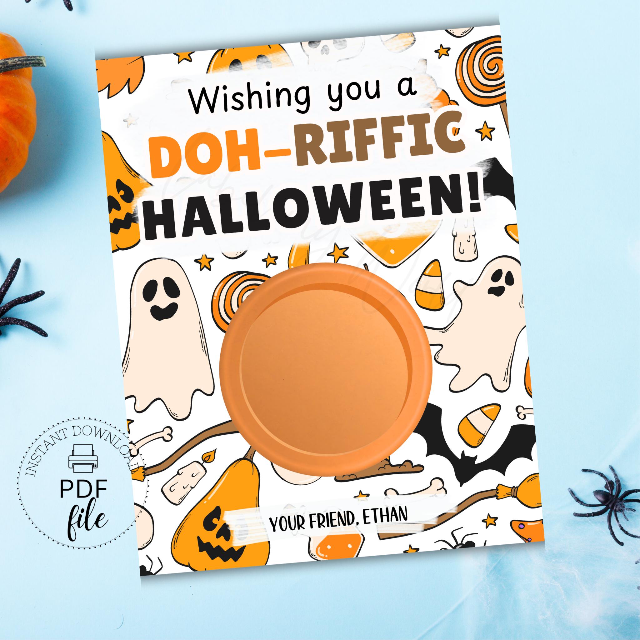 Halloween Playdough Card Holder, Doh-riffic Halloween Ghost Tag ...
