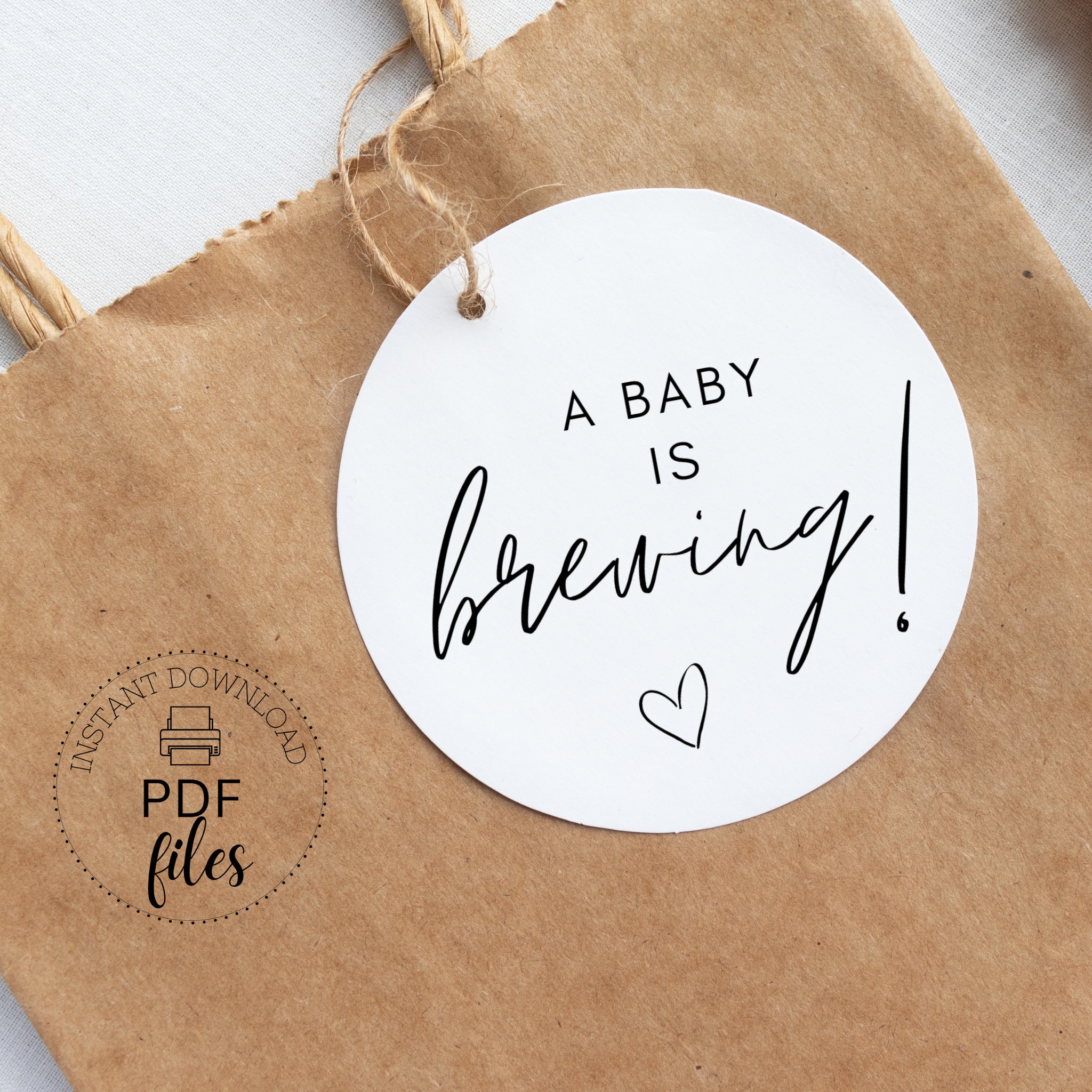A Baby is Brewing! Labels | Printable Baby Shower Favor Round Gift Tags ...