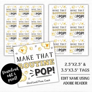 Printable Popcorn Good Luck Gift Tag, Make That Routine Pop ...