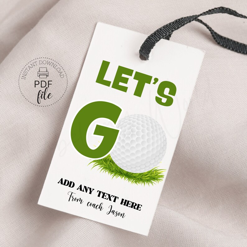 Golf Team Let's Go Tag Printable Golf Ball Good Luck Game Day Snacks ...