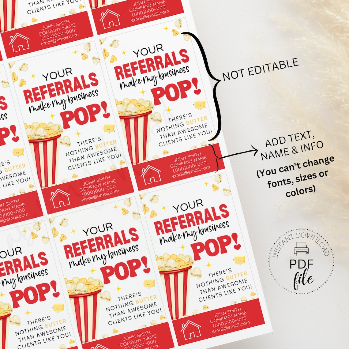 Popcorn Pop by Tag Your Referrals Make My Business Pop Realtor Tag ...