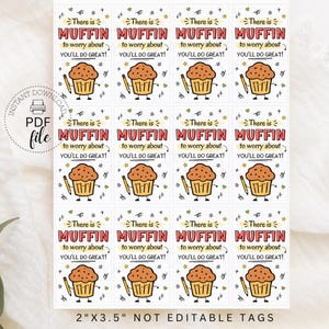 Printable Testing Day Muffin Gift Tag, There's Muffin to Worry About ...