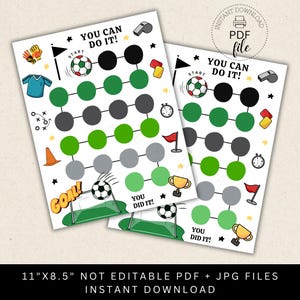Printable Soccer Theme Reward Chart for Kids, Boys Behavior Sticker ...