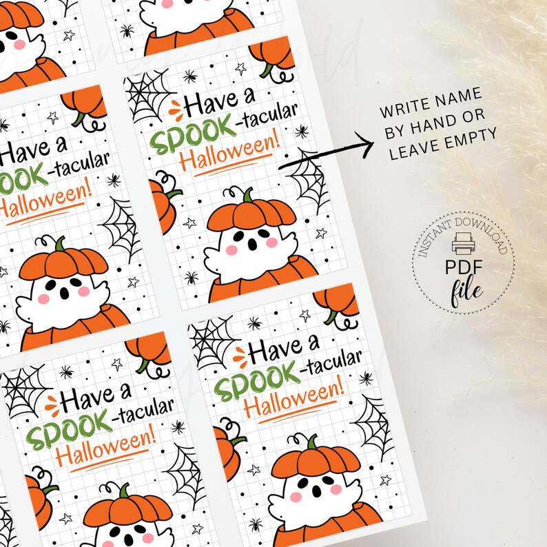 Printable Spook-tacular Halloween Treat Tags, Teacher, School ...