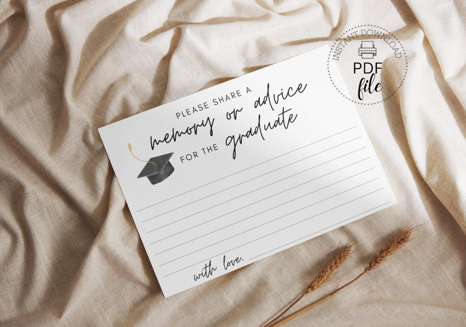 Printable Memories and Advice Graduation Sign, Please Leave a Memory or ...