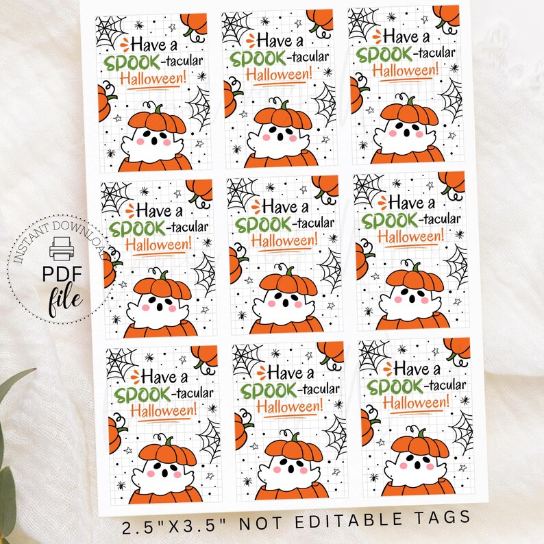 Printable Spook-tacular Halloween Treat Tags, Teacher, School ...