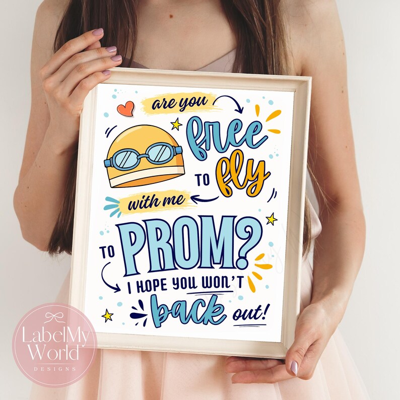 Swimmer Promposal Sign, Free Fly Back PROM Proposal Poster (PDF + JPG ...